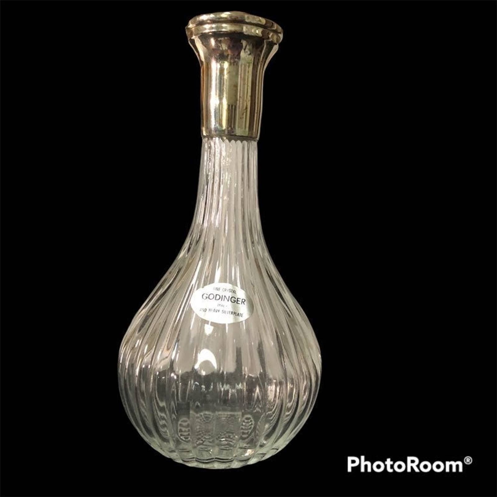 Vintage Godinger crystal sliverplated decanter Vintage Made in Italy ...
