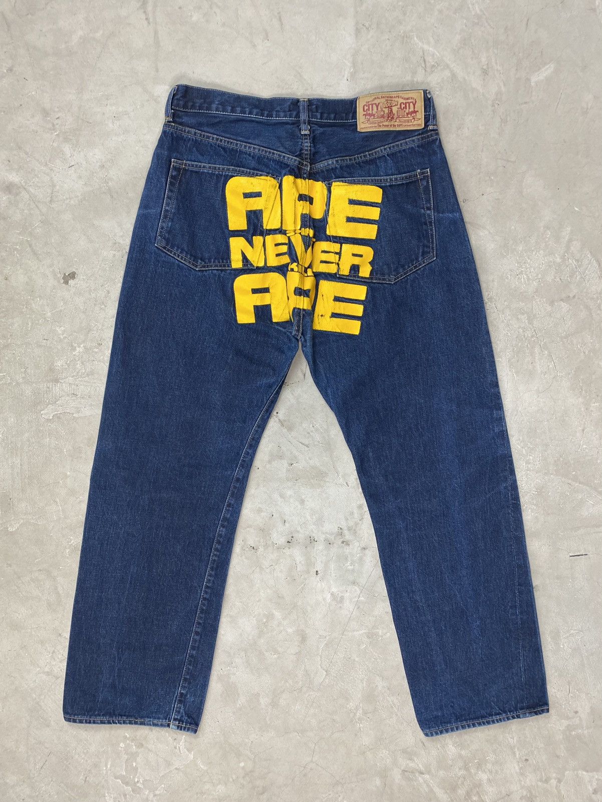 Bape SS/04 Bape “Ape Shall Never Kill Ape” Denim Jeans | Grailed