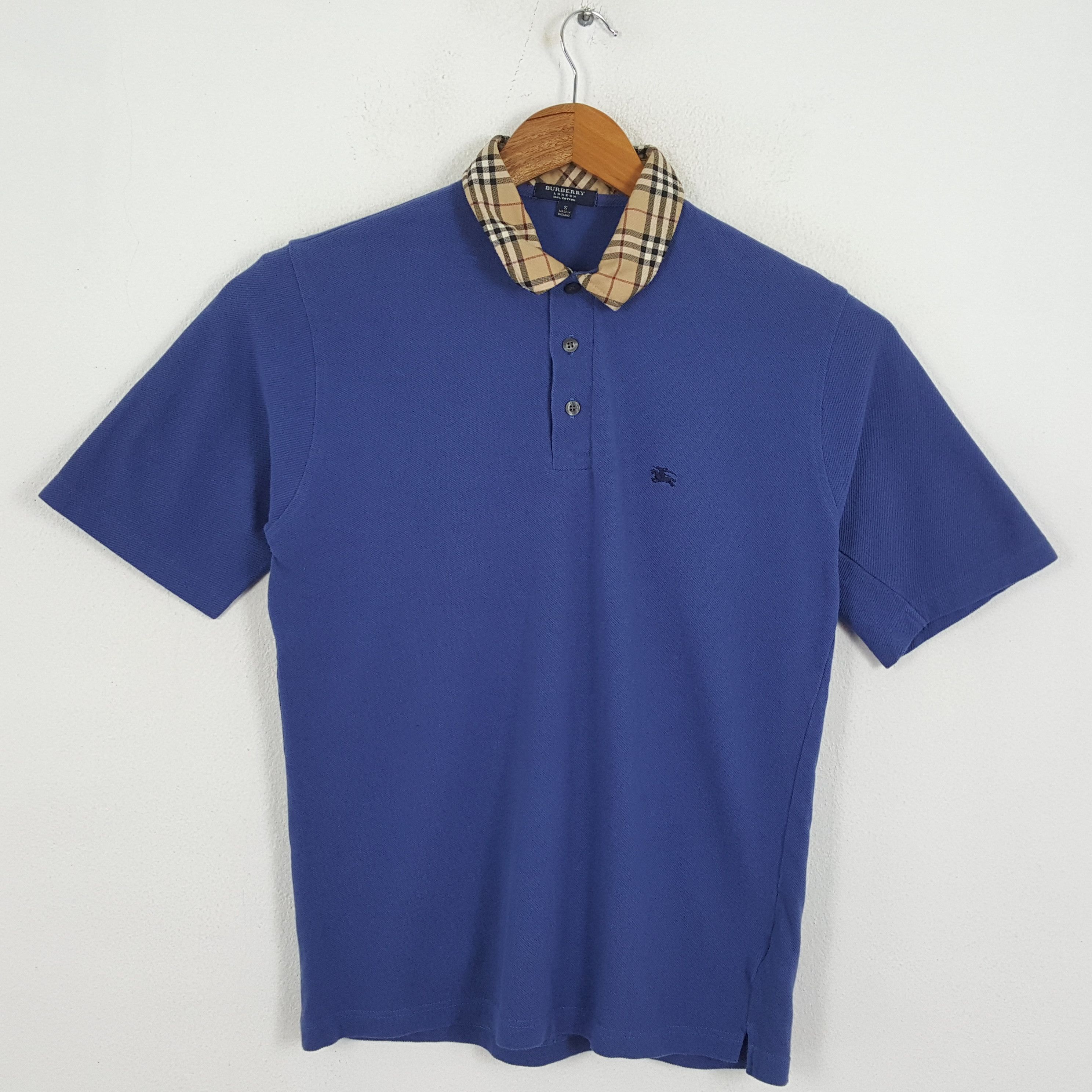 Vintage BURBERRY LONDON Nova Check Collar Style Polo Shirt Polos