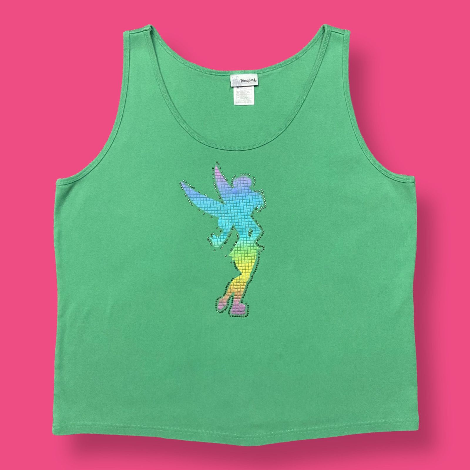 Disney × Streetwear Disney Tinkerbell Tank Top Disneyland Resort Green ...