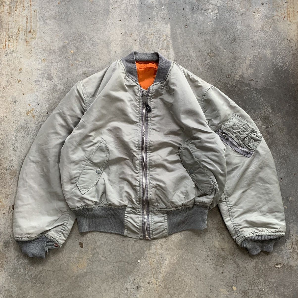 Alpha Industries Vintage Distressed US Army MA-1 Reversible Bomber Jacket | Grailed