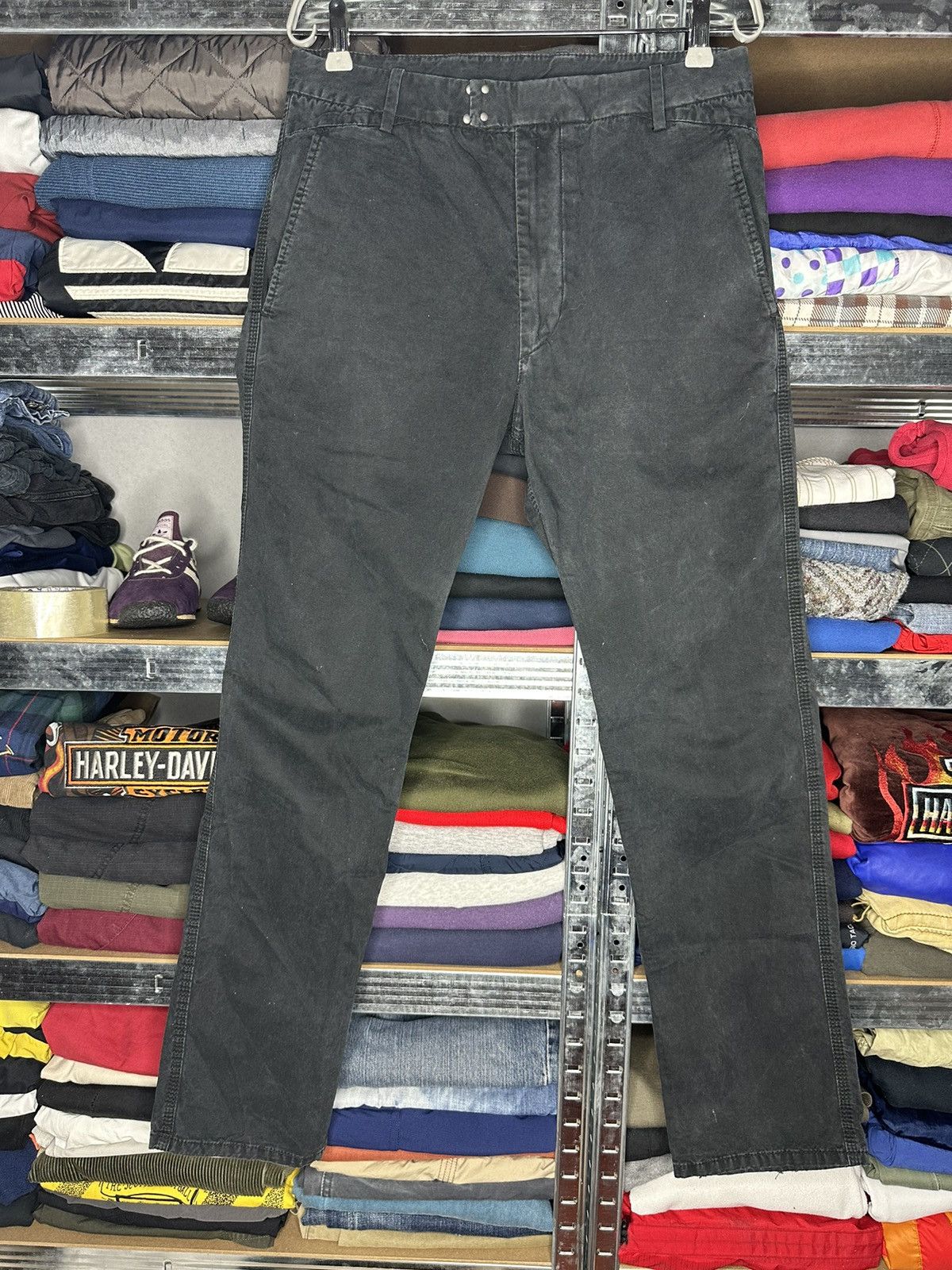 Diesel 28 Diesel Distressed Washed Black Pants Y2K Drill | Grailed