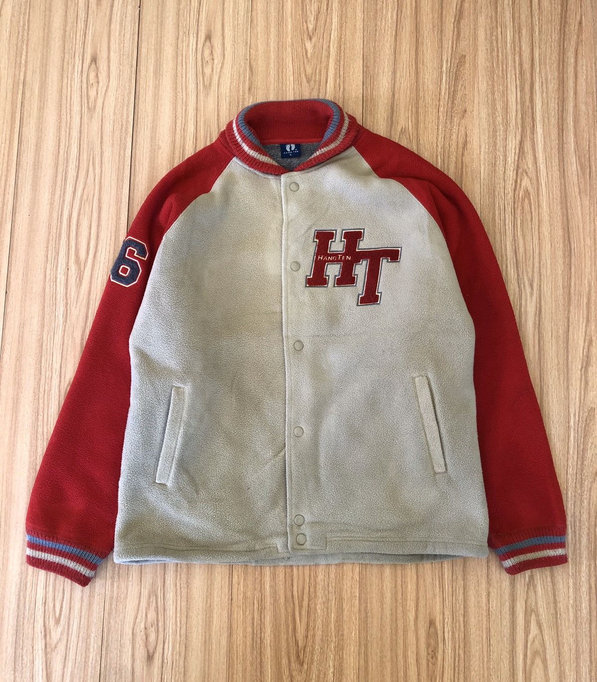 Hang Ten 🔥HANG TEN FLEECE SHERPA LINED VARSITY BOMBER JACKET | Grailed