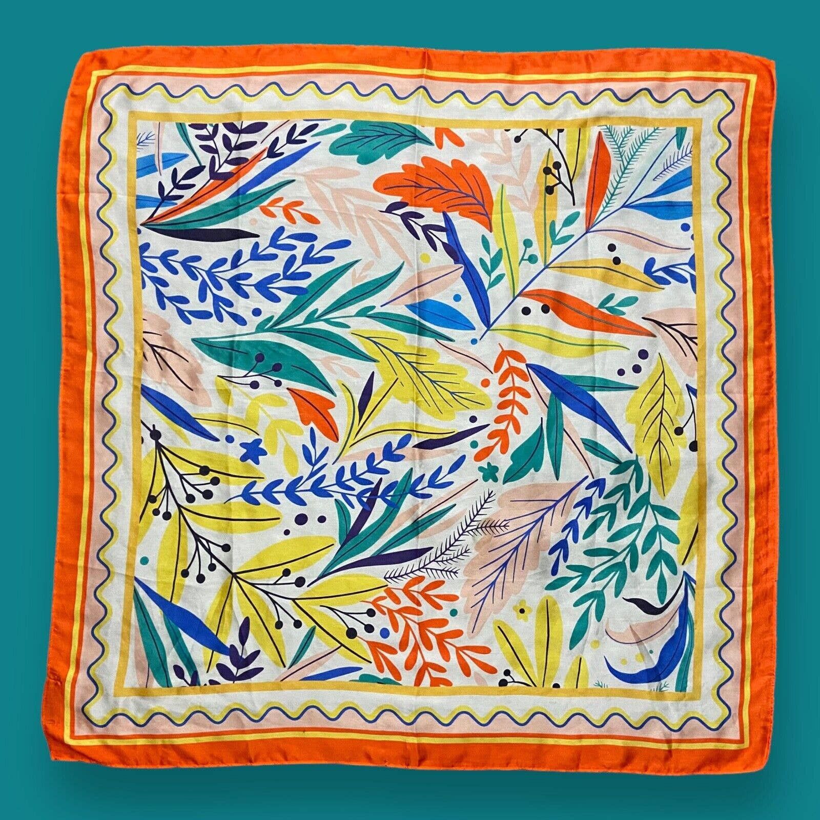 Vintage Jessica Simpson Scarf Colorful Flower Art Square y2k 35x35 ...