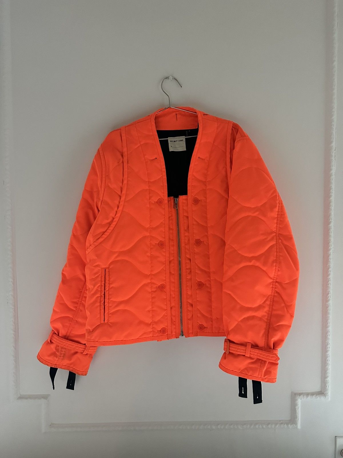 Helmut Lang Helmet Lang x Shayne Oliver Neon Orange Quilted Jacket ...