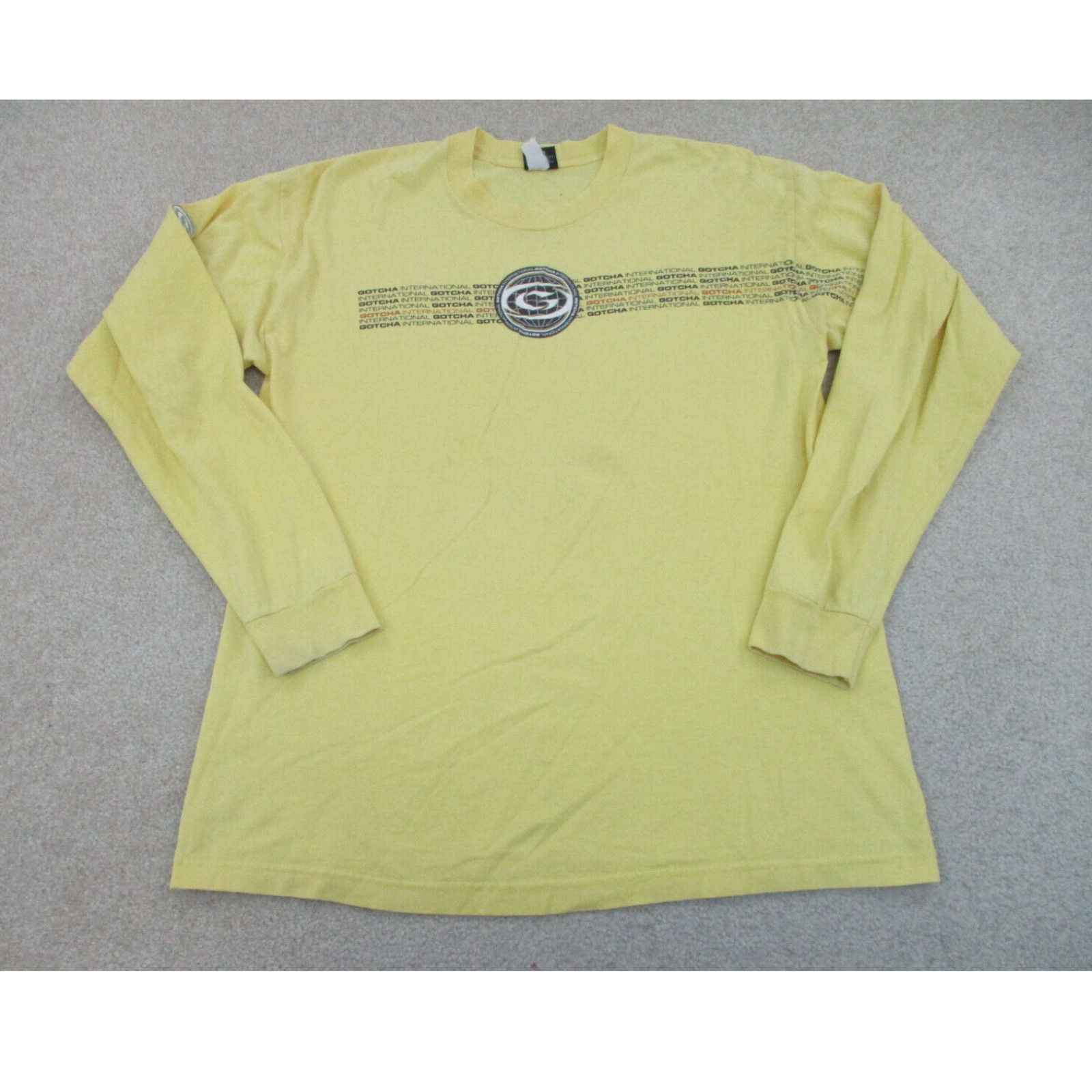Gotcha VINTAGE Gotcha Shirt Adult Medium Yellow Black Surfer Spell Out ...