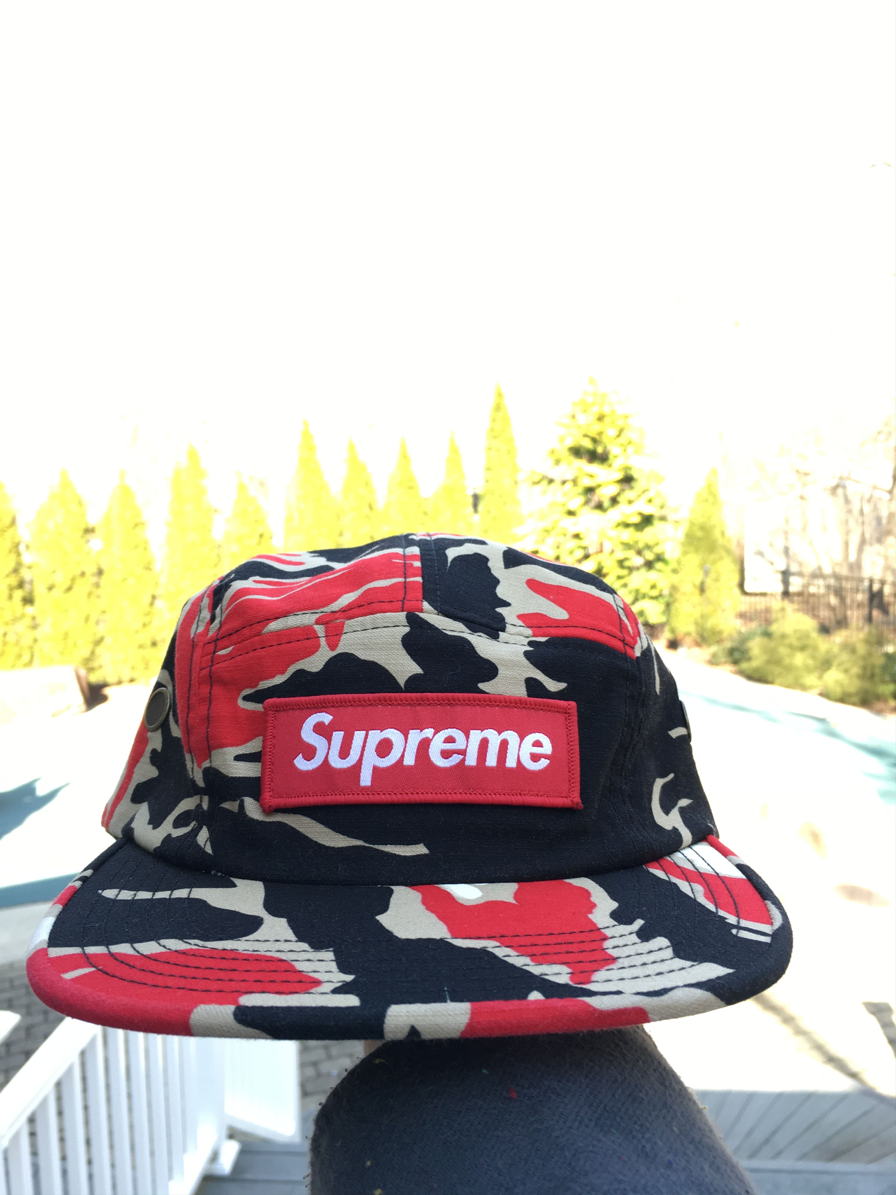Supreme Red Tiger Camo Camp Cap | Grailed