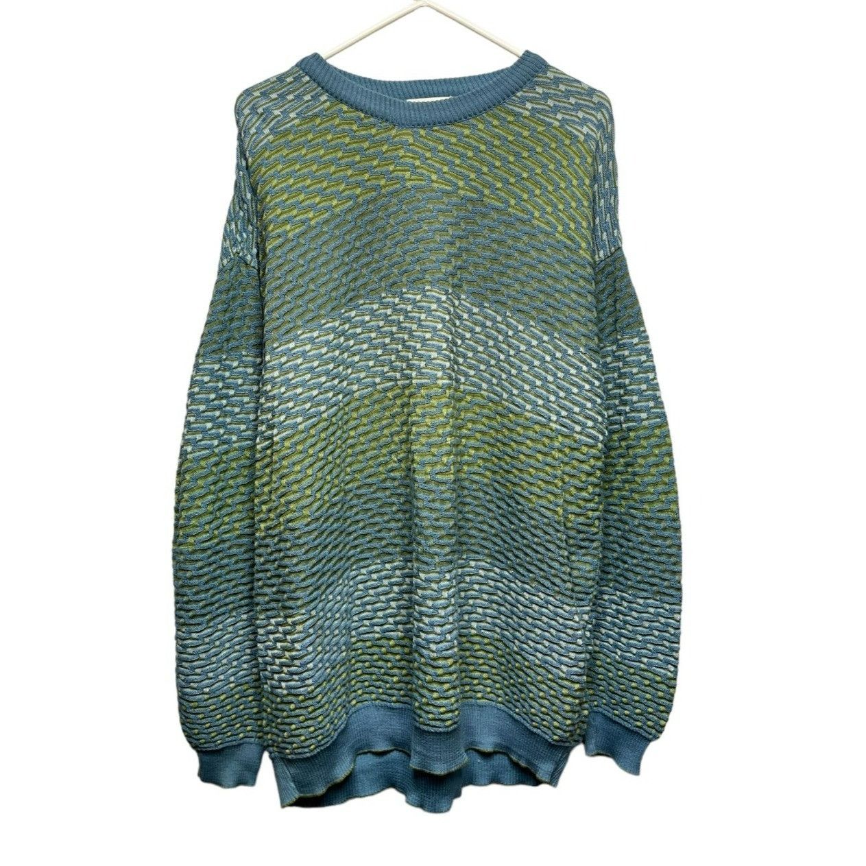 Norm Thompson Vintage Norm Thompson Sweater Large Blue Green 3D Pima ...