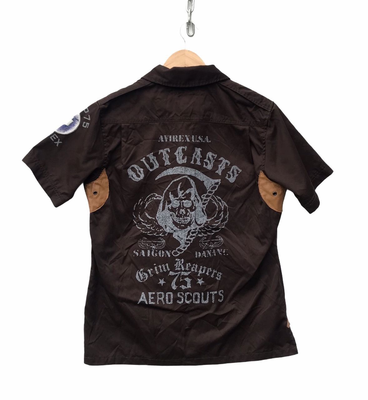Avirex Avirex Military Style Button Ups Skull Shirt | Grailed