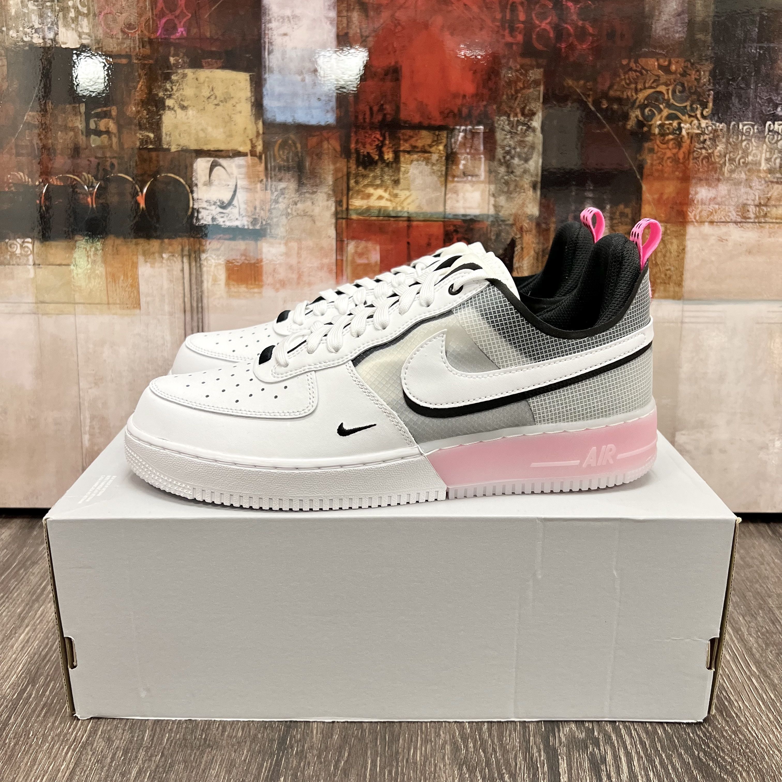Nike Nike Air Force 1 Low React White / Black / Pink Spell AF1 | Grailed