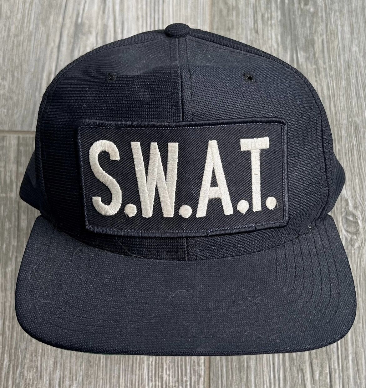 Vintage 1980s S.W.A.T. Police Navy Blue Embroidered Vintage Snapback ...