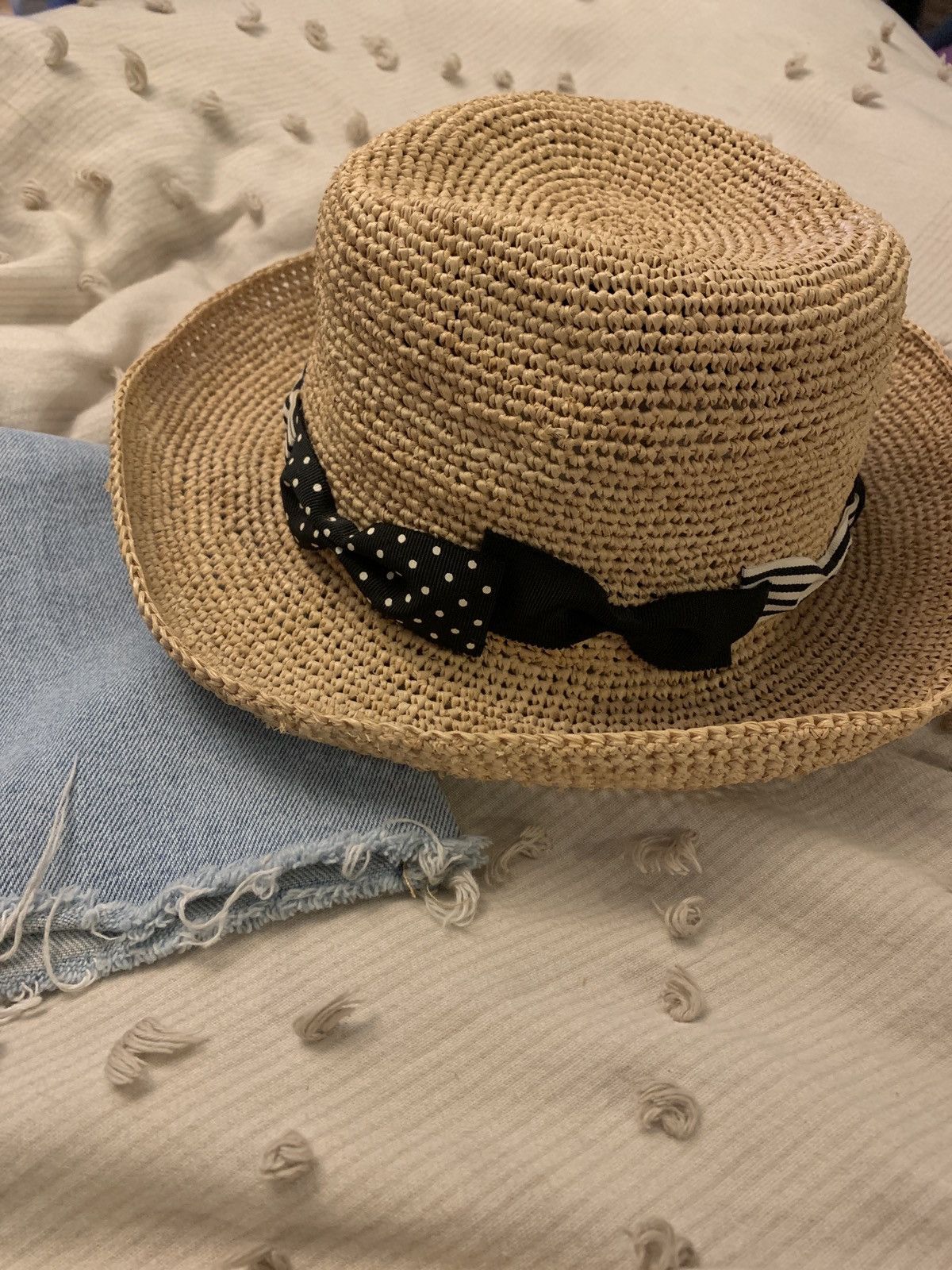 Anna Sui Straw hat with bows | Grailed
