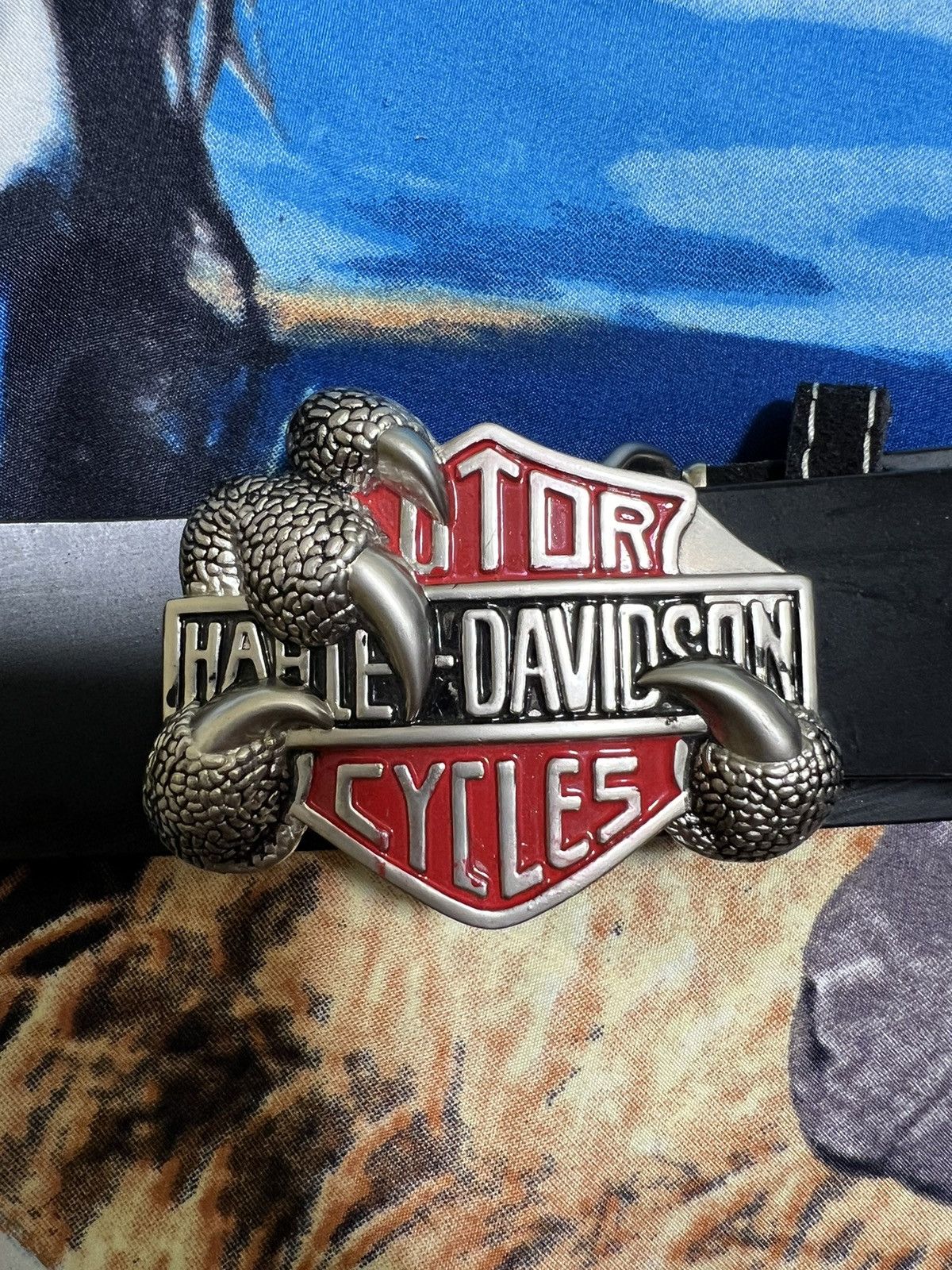 Vintage ***FINAL DROP***RARE 90s Harley Davidson claw logobelt 38-44 ...