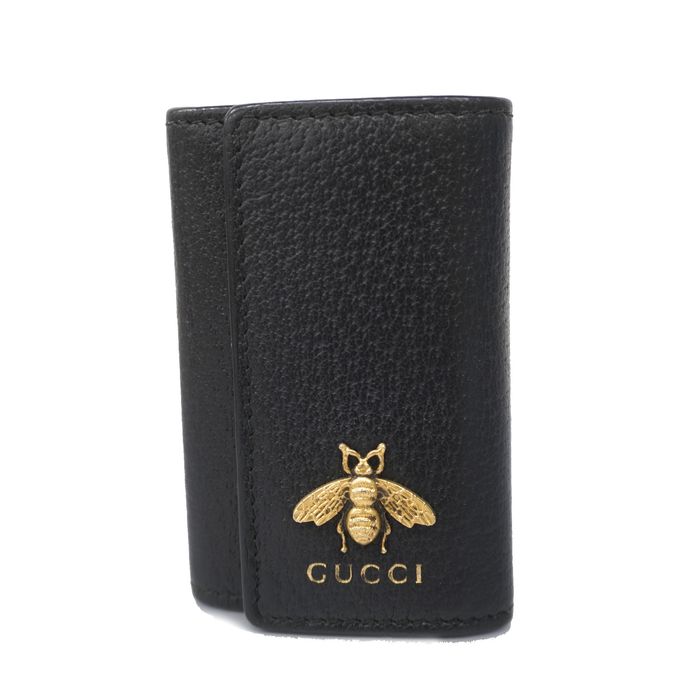 Gucci Auth Gucci Animalier 523683 Men's Leather Key Case Black | Grailed