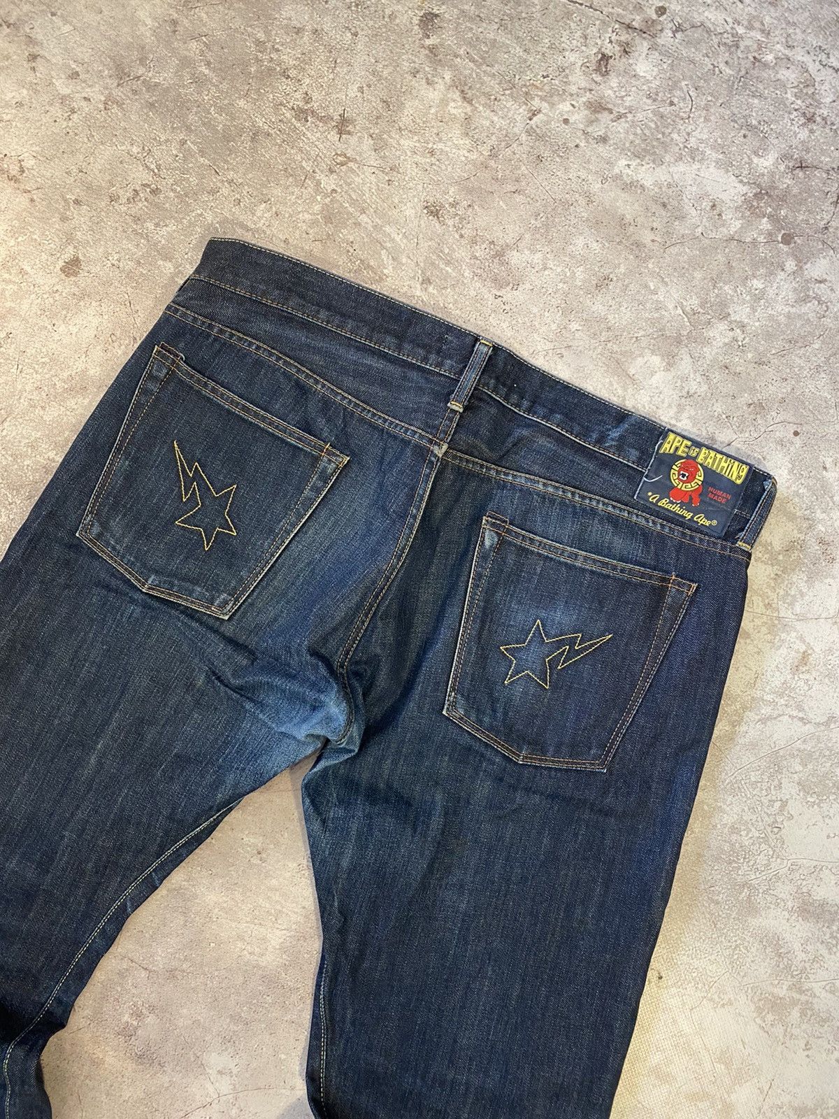 Bape × Nigo OG Bapesta Jeans | Grailed