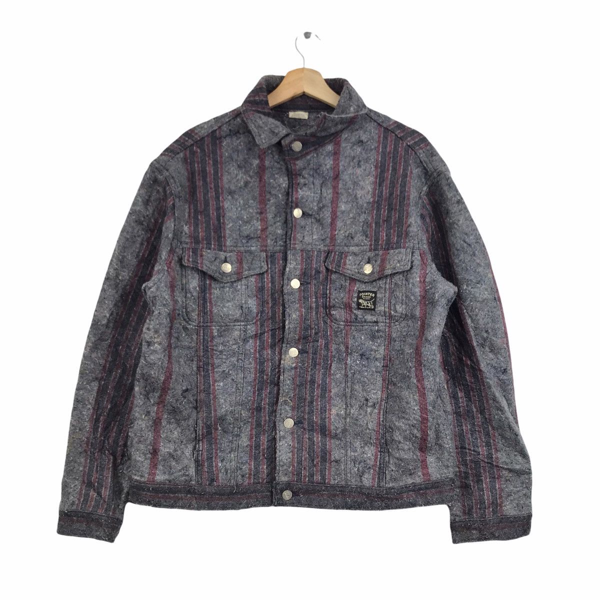 Pointer Vtg 80' POINTER Made In USA Striped Hand Woven Chore Jacket | Grailed
