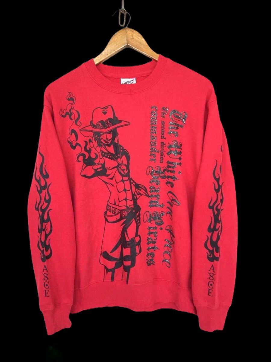 One Piece 🔥Vintage One Piece Sleeve Fire Stripe Sweatshirt | Grailed