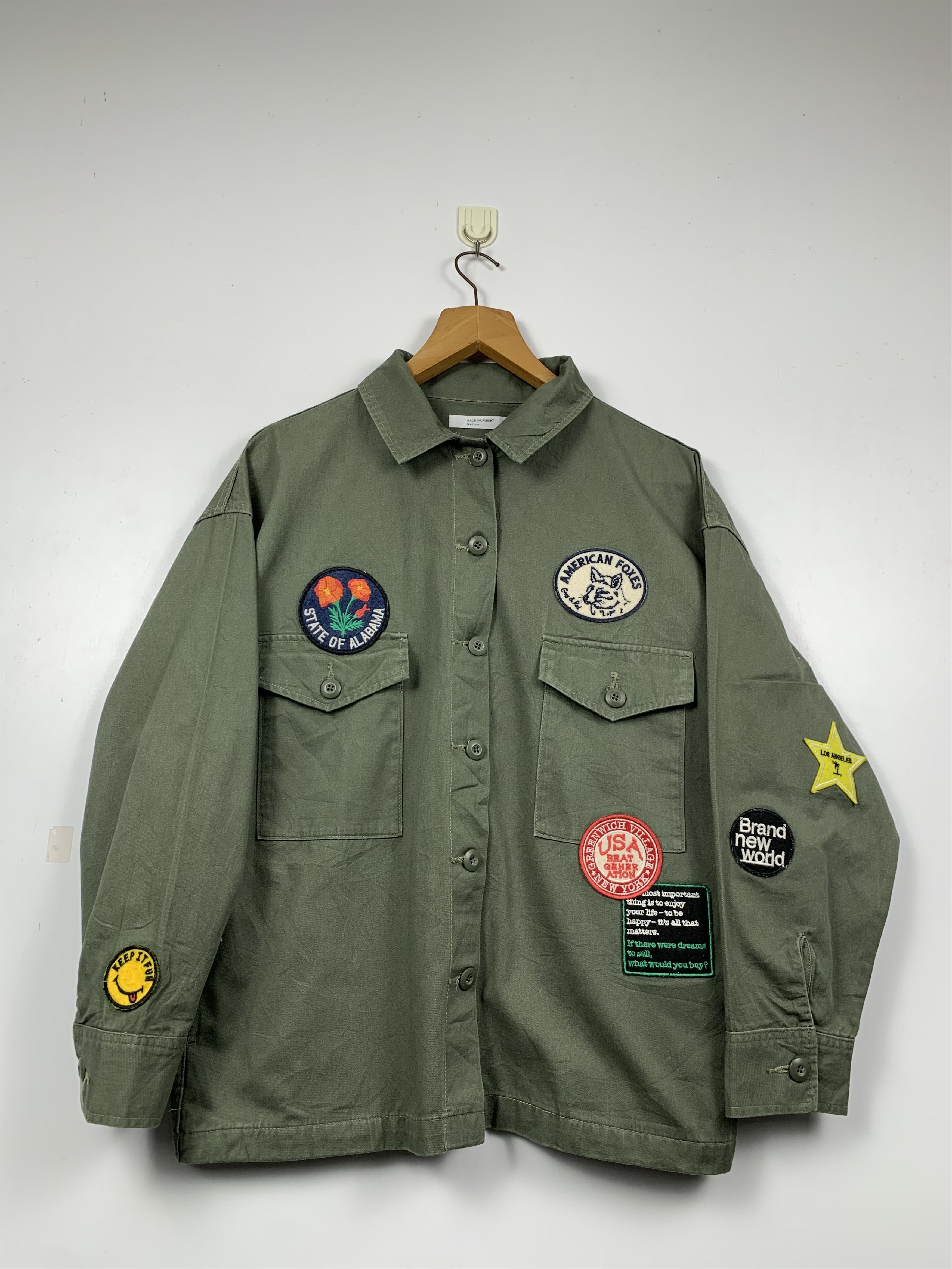 Military × Vintage Back Number Military Denim Jacket Patches | Grailed