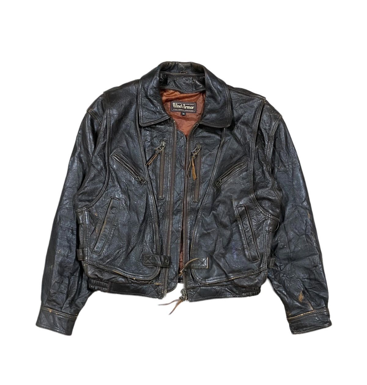 Vintage Vtg🔥Wind Armor True Leather Jacket Rockabilly Fashion Style ...