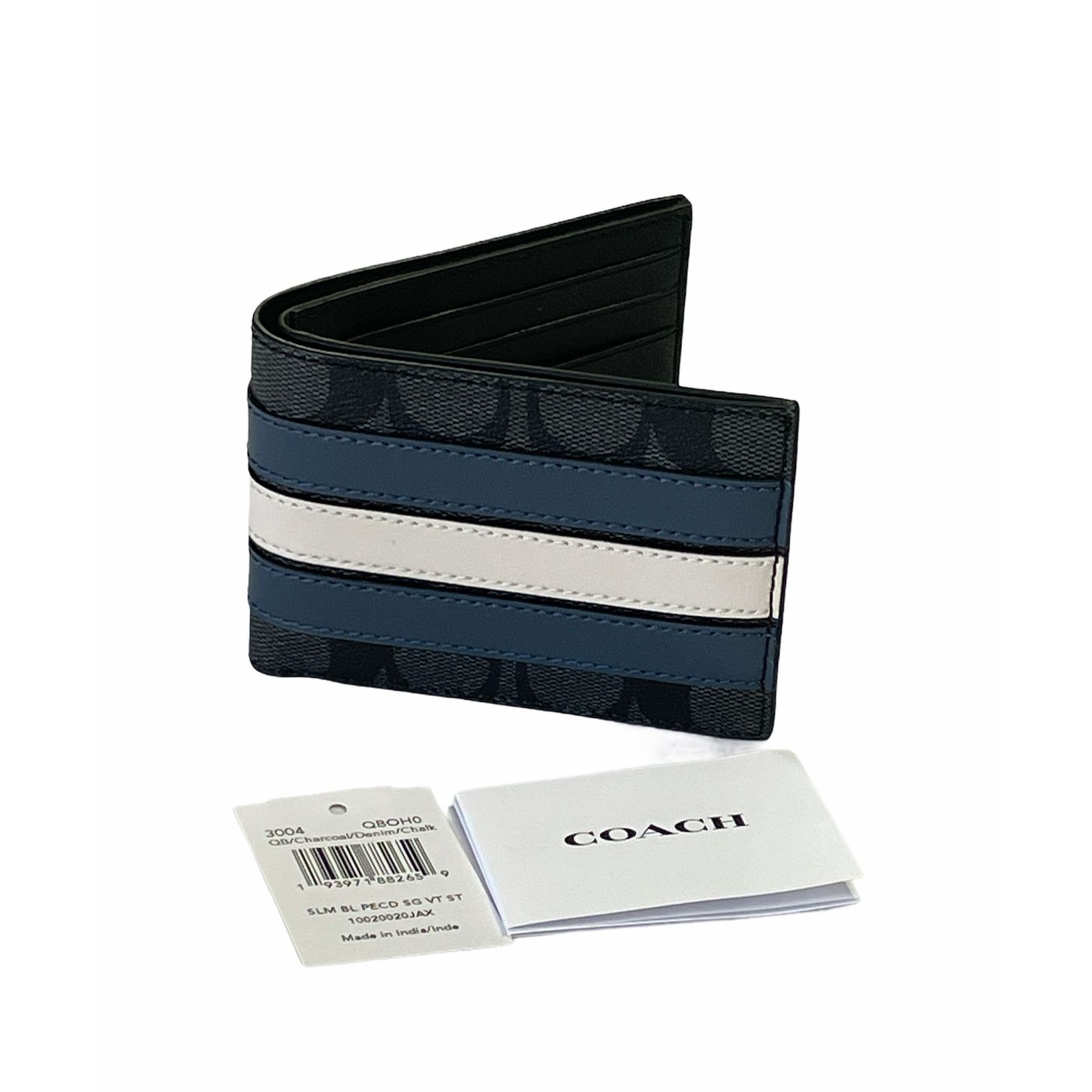 Coach Coach Wallet In Signature Canvas With Varsity Stripe | Grailed