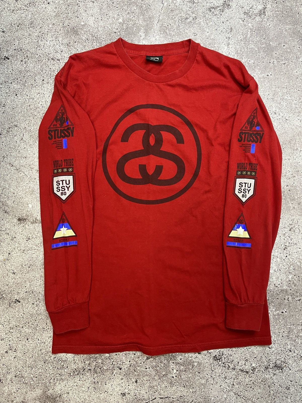 Vintage Stussy red long sleeve | Grailed