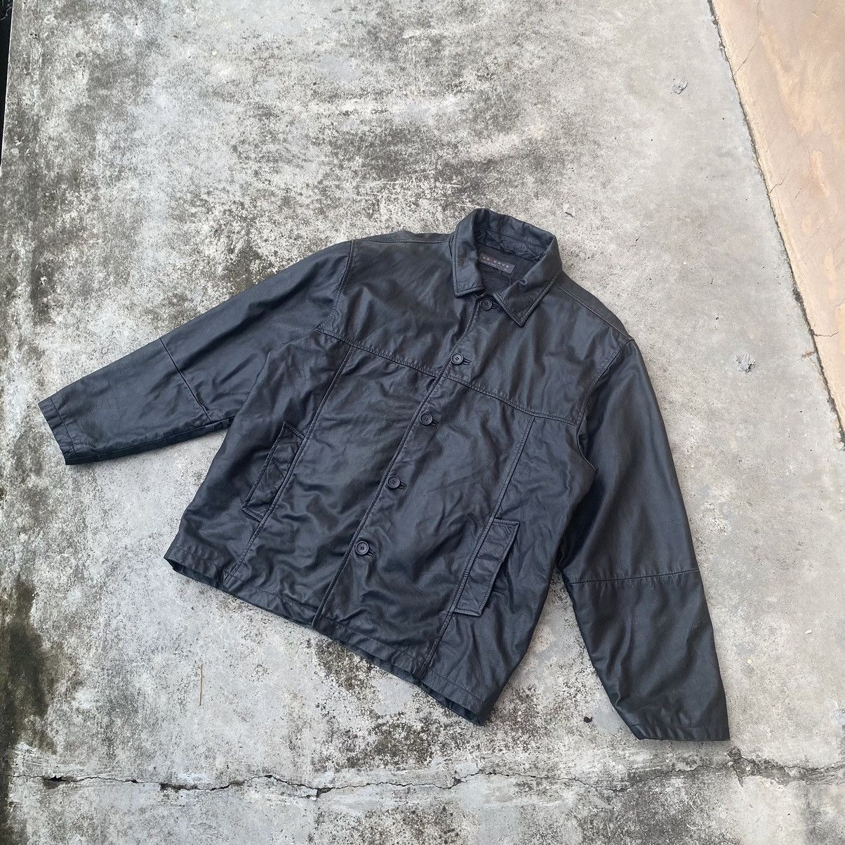 Genuine Leather × Leather Jacket × Vintage Vintage Reserve Button Up ...