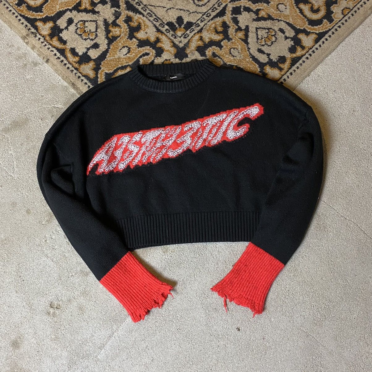 Diesel Vintage Diesel Aesthetic Oversize Cropped Knit Sweater y2k | Grailed