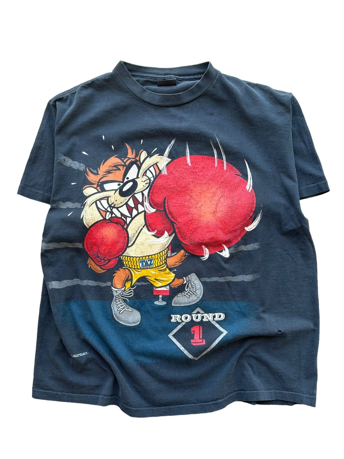 Vintage Vintage 90’s Looney Tunes Taz Boxing T-Shirt | Grailed