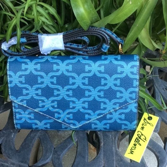 Sam Edelman Sam Edelman Crossbody/Wallet 8”x 5” Two Toned Blue Logo ...