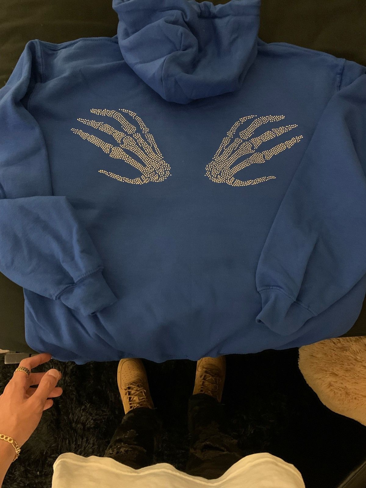 Vintage Rhinestones Skeleton Vintage Hoodie | Grailed