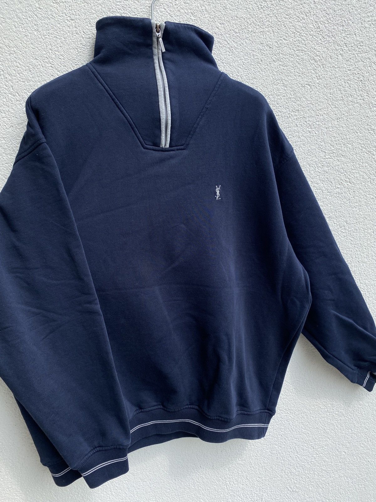 Vintage 90s YSL Sweatshirt 1/4 Zip Yves Saint Laurent | Grailed