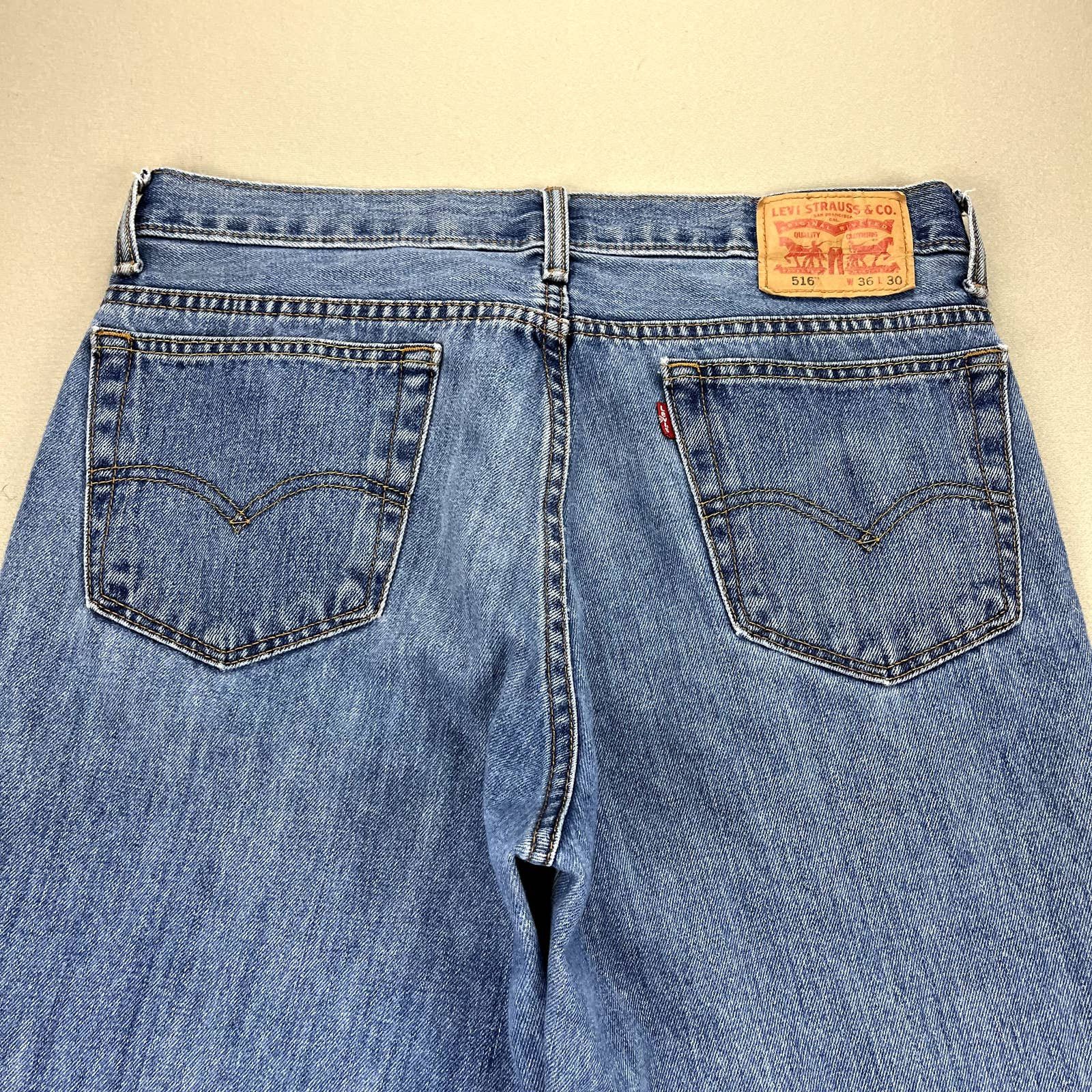 Levi's Levis 516 Jeans Mens 36x30 Blue Denim Slim Fit Straight Leg ...