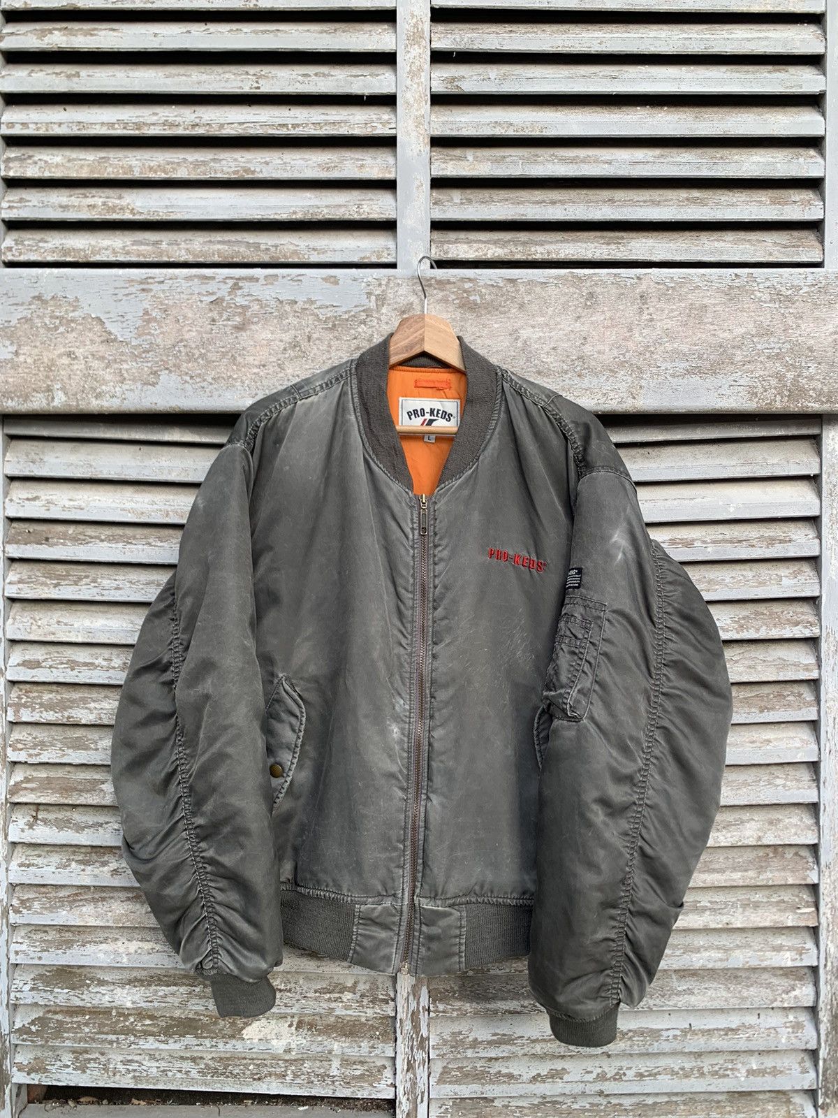 Bomber Jacket × Japanese Brand × Vintage 🪖Vintage Faded MA-1 Man Intermediate Bomber Jacket ...