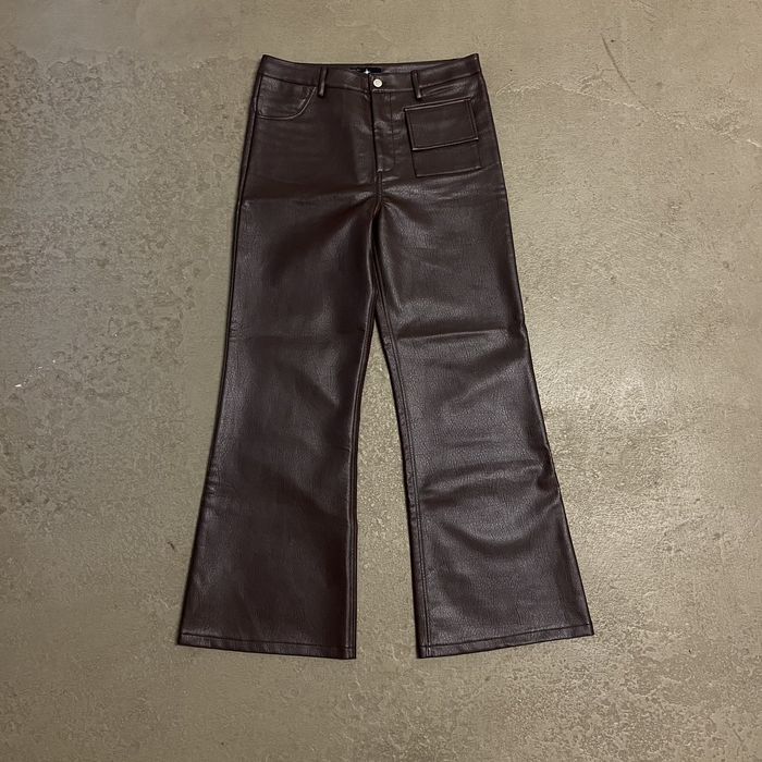 Archival Clothing RANGER CARTEL BROWN FLARED LEATHER PANTS | Grailed