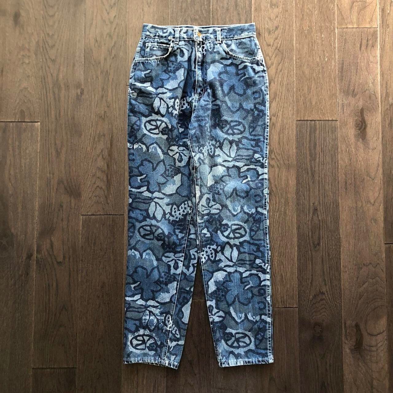 Vintage Vintage 80s 90s Mass Confusion All Over Print Abstract Jeans ...