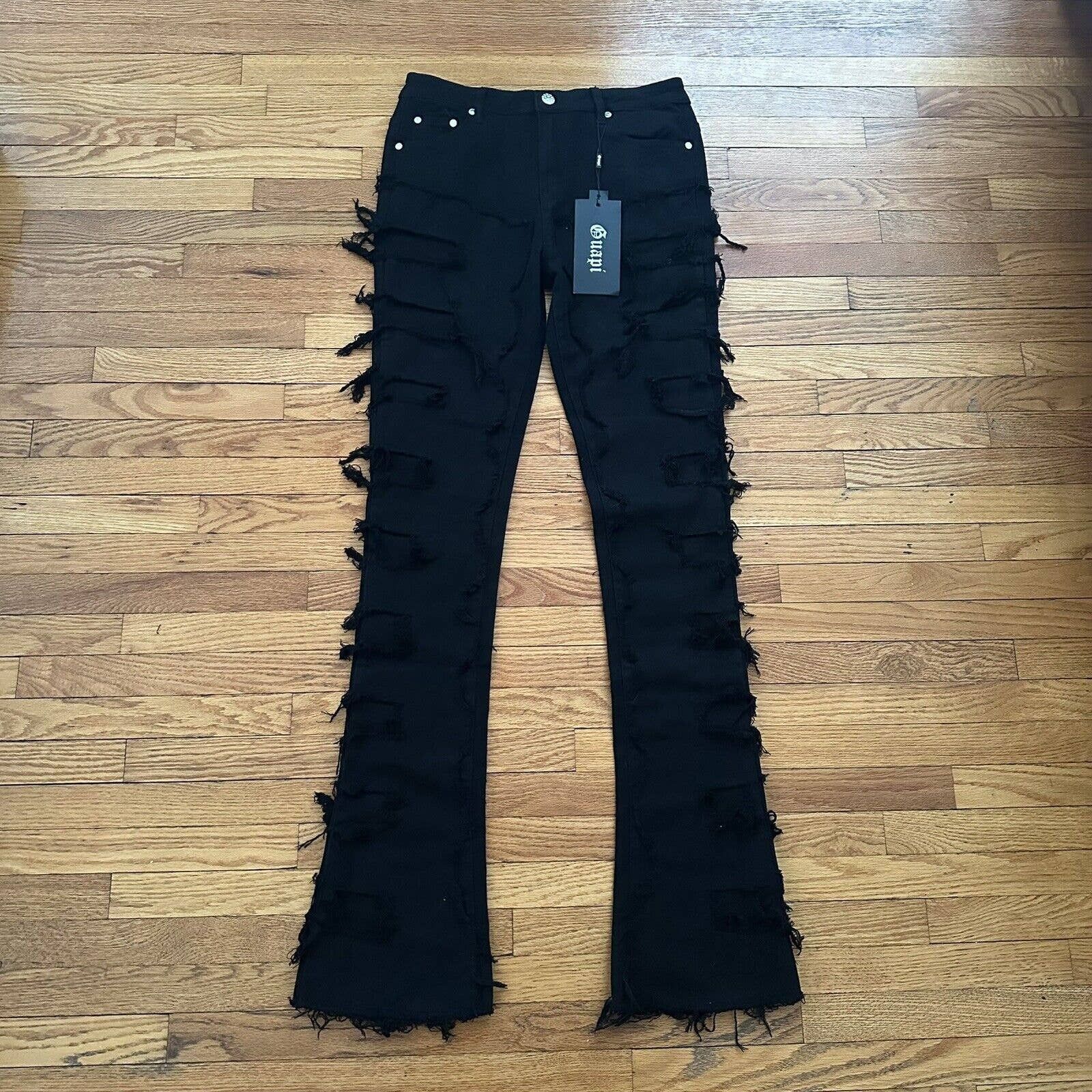 Tripp Nyc NWT Guapi Black Stacked Flare Denim Jeans Size 30 Men NEW ...