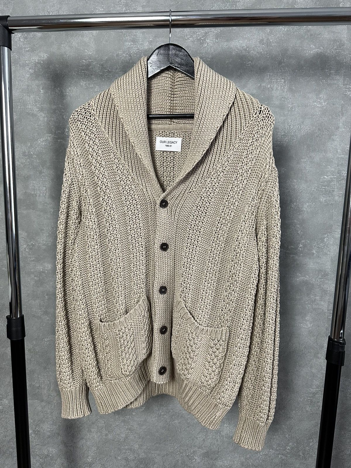 Our Legacy Our Legacy Proper Beige Wool Knit Long Sleeve Cardigan | Grailed
