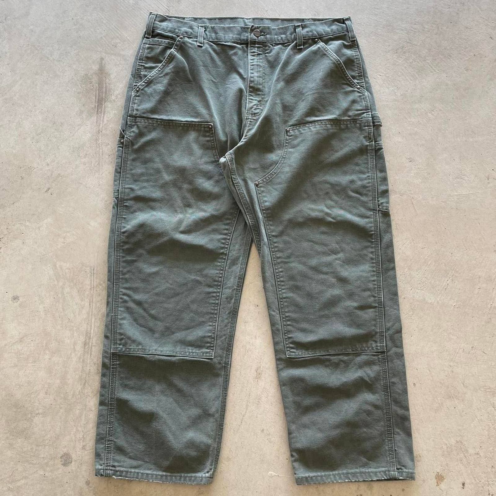 Carhartt Vintage 90s Carhartt Olive Green Double Knee Pants | Grailed