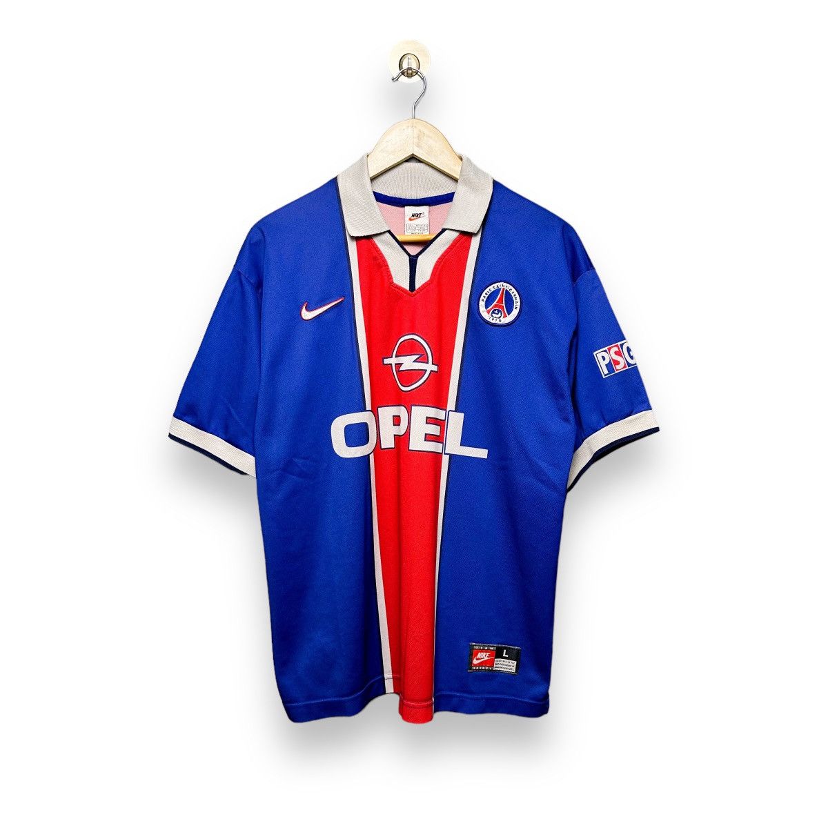 Nike × Vintage 1997-98 Nike PSG Paris Saint-Germain Home Football Shirt ...