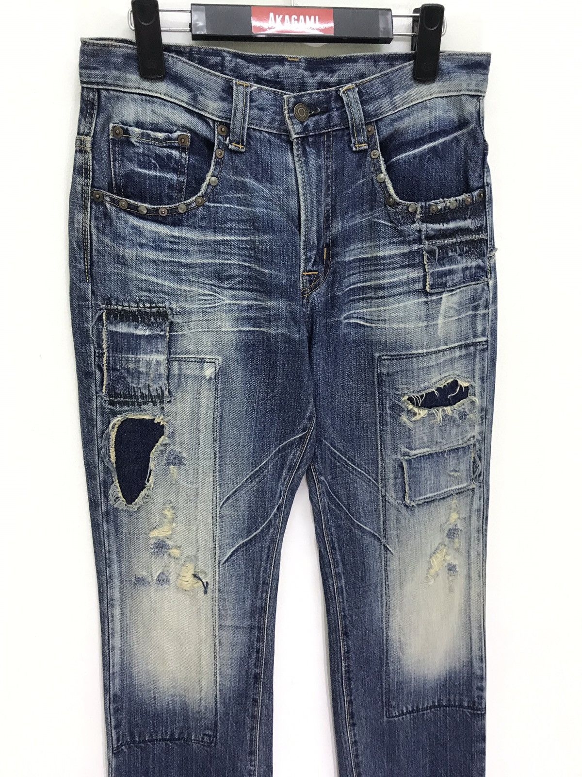 Hype Slim Jeans Japanese Boro Denim by Re/D.C Patchwork | Grailed