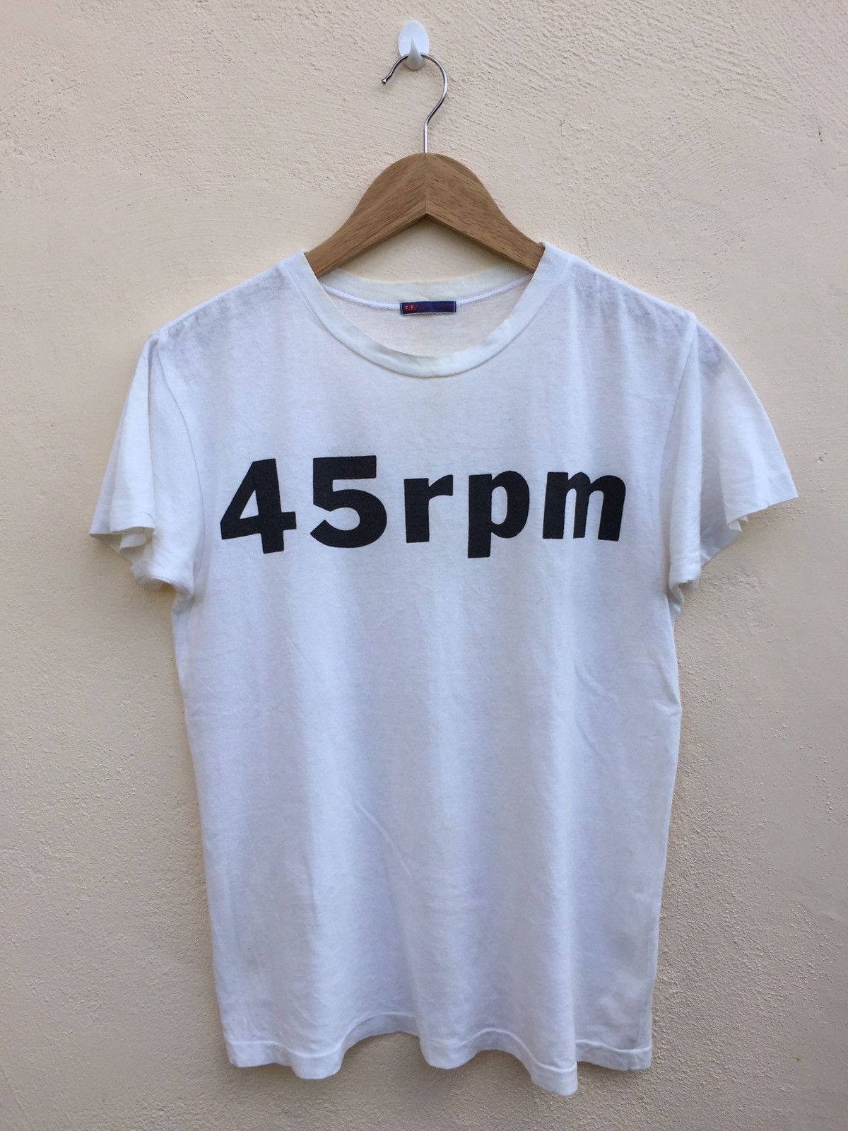 45rpm × Japanese Brand Vintage 45RPM Single Stitch Spell Out Tee | Grailed