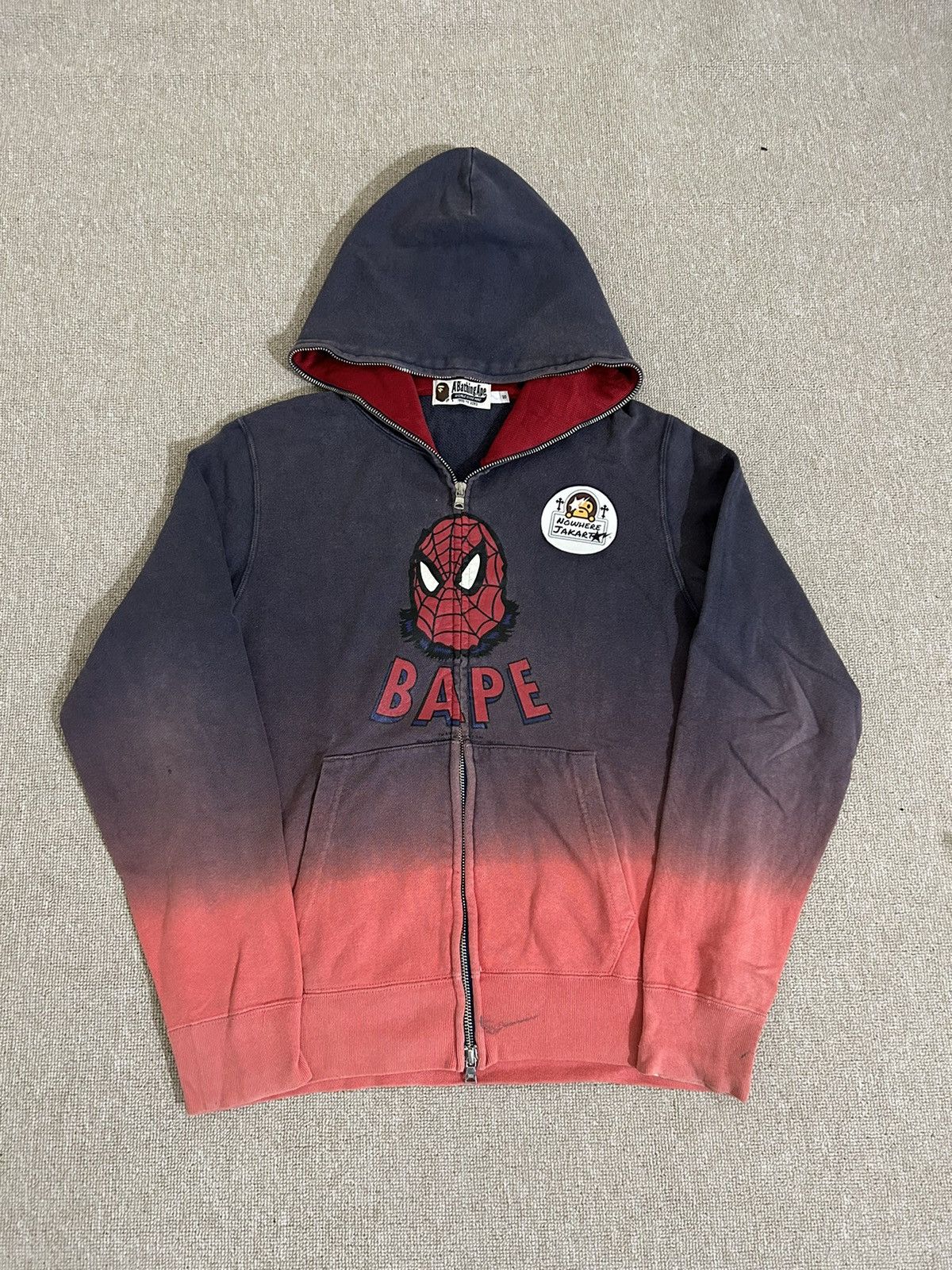 Bape Bape x Spiderman Full Zip Hoodie | Grailed