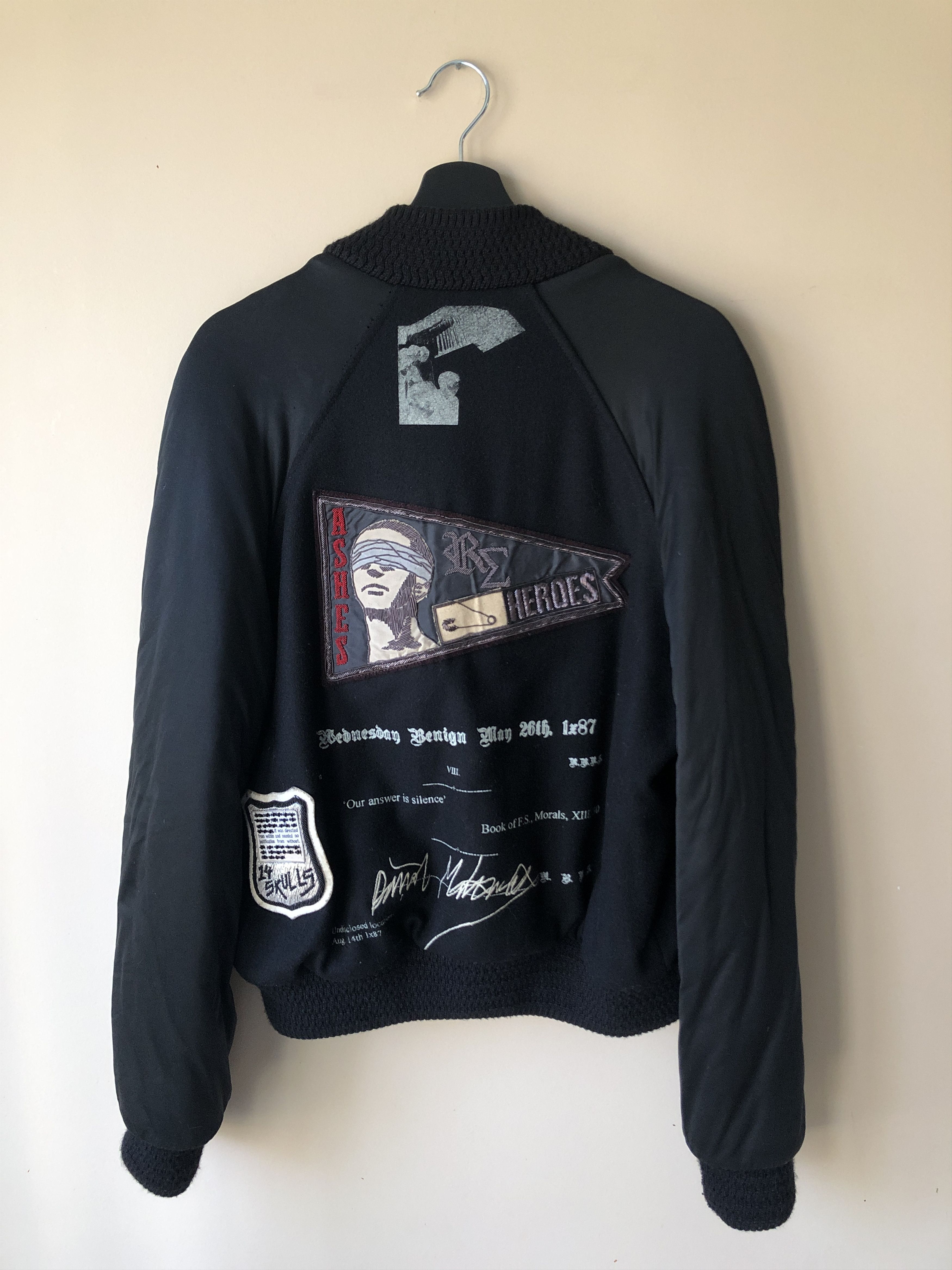 Raf Simons × Raf by Raf Simons 2006-2007 "Ashes and Heroes" Varsity Jacket w/Detached Tags | Grailed