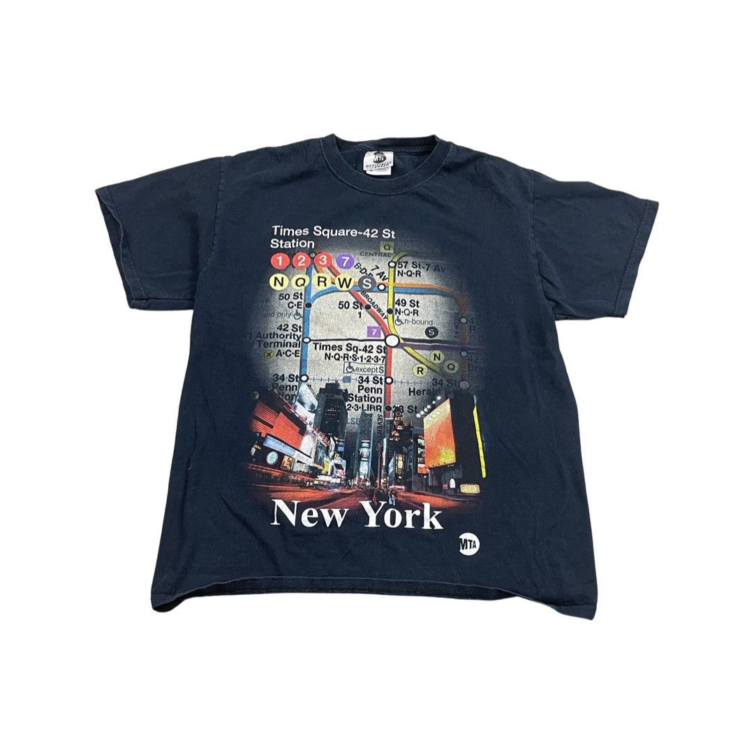 Streetwear × Vintage New York Public Transit Subway Station Map Tshirt ...