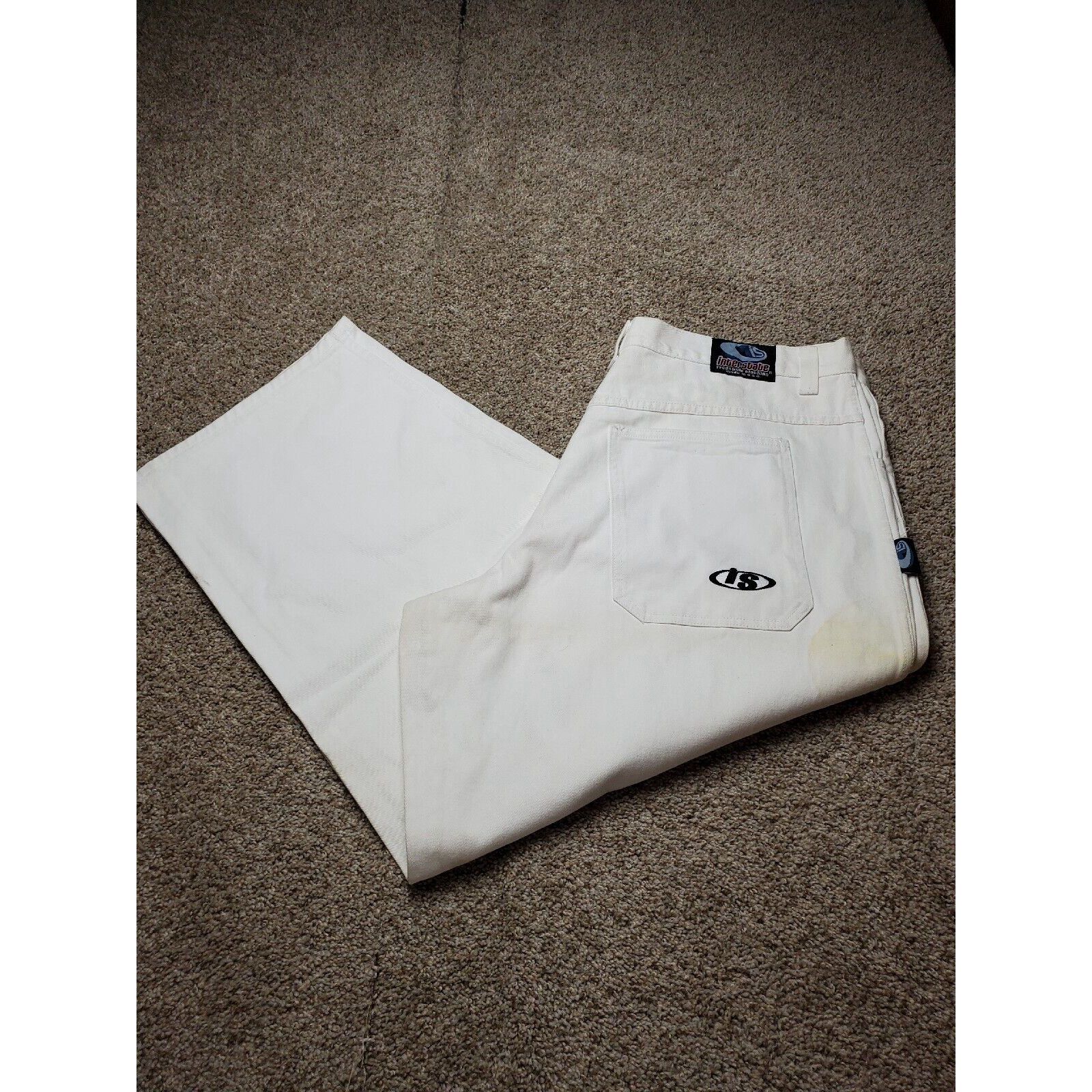 Vintage Vintage Interstate Jeans 44 Mens White Denim Baggy Wide Leg USA ...