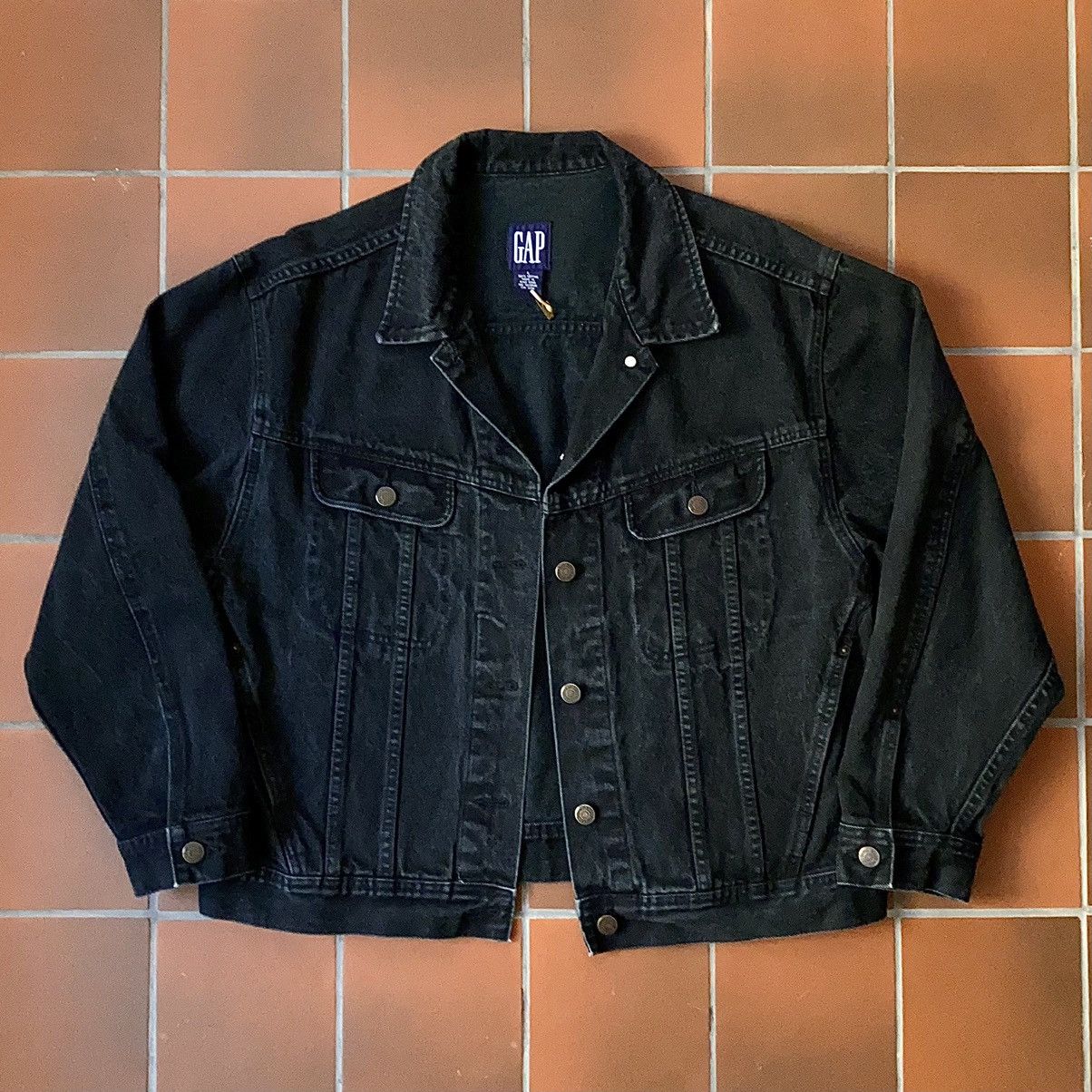 Vintage Vintage 90s Gap Black Denim Jean Jacket | Grailed