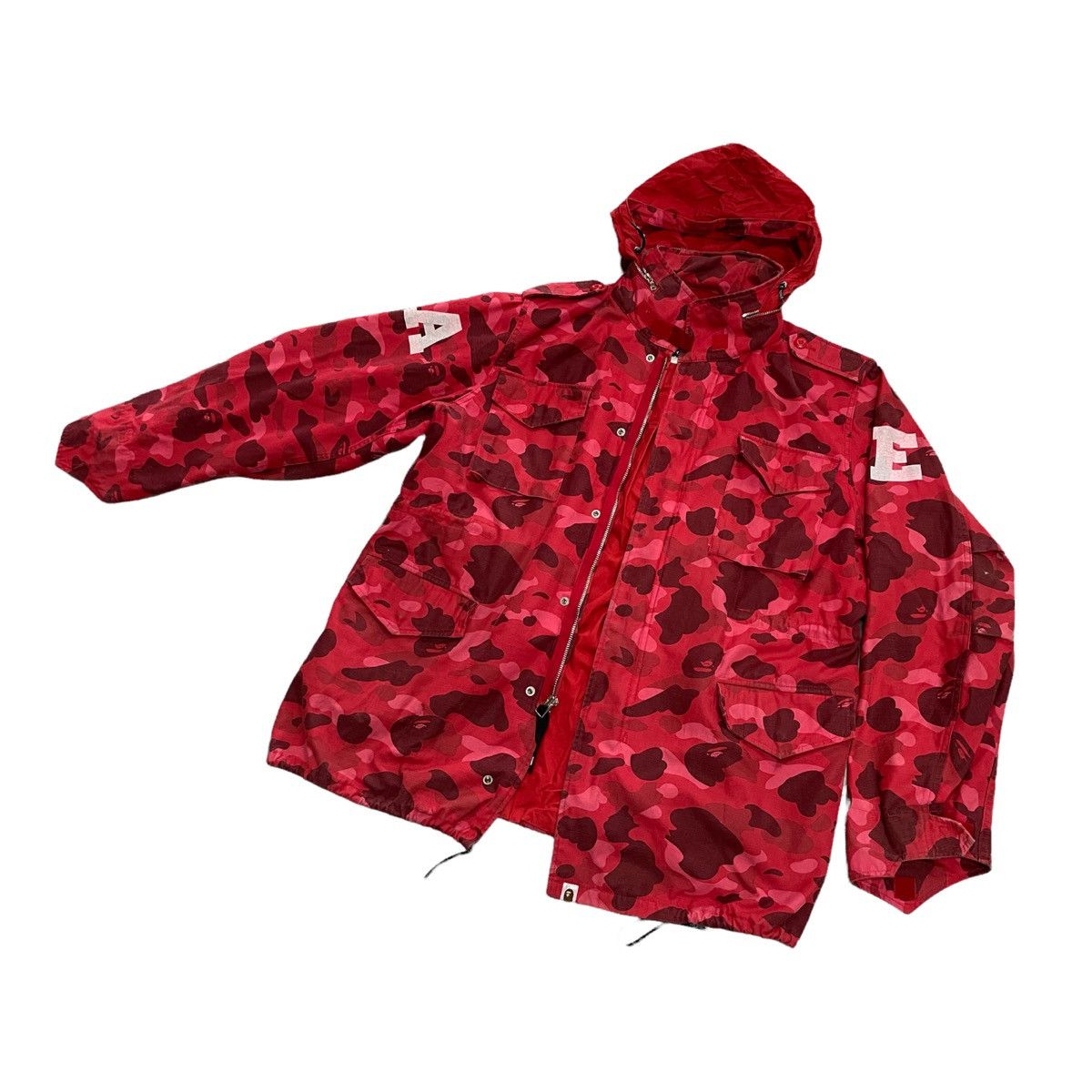 Bape × Nigo OG 2000’s Bape M65 Red Camo Field Jacket | Grailed