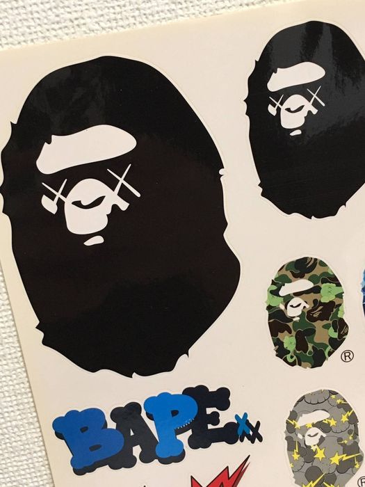 Bape Bape x Kaws Logo Sticker Sheet Camo | Grailed