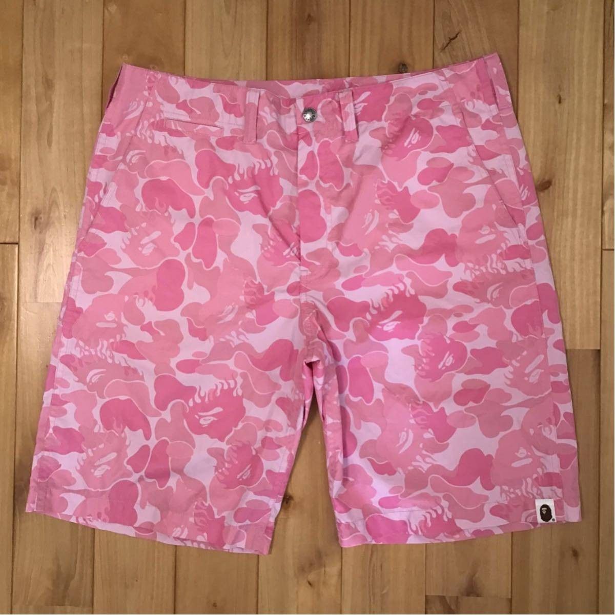 Bape BAPE fire camo pink nylon shorts flame ape ★size M | Grailed