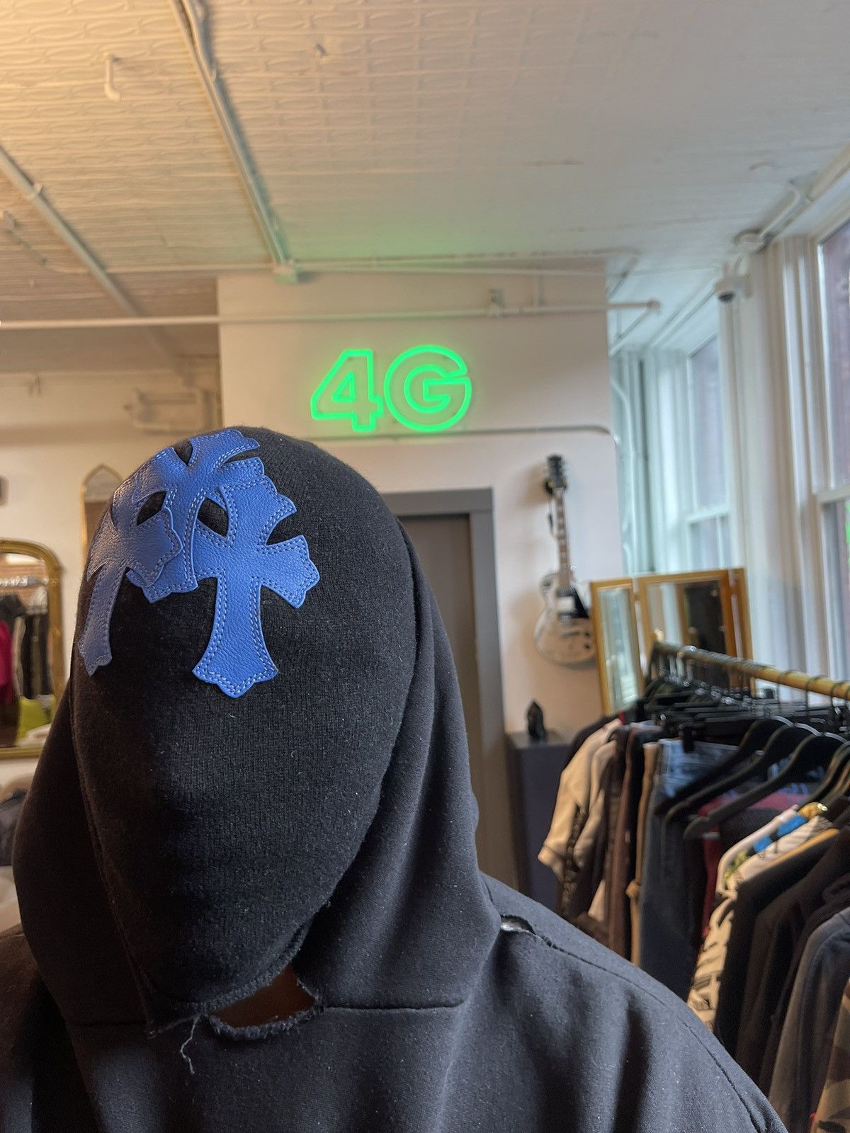 Chrome Hearts Chrome Hearts TRIPLE CROSS PATCH CASHMERE MASK HAT NEW 4G ...